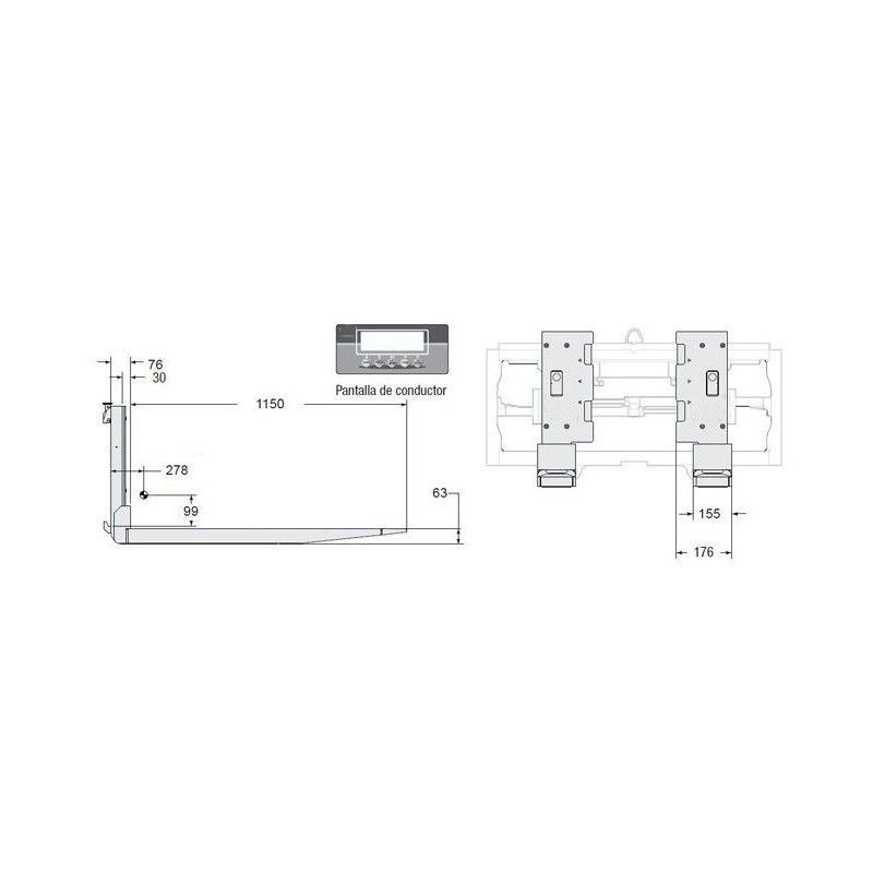 Forks Heavyweight 3000kg FEM3A, Heavyweight forks for loads...
